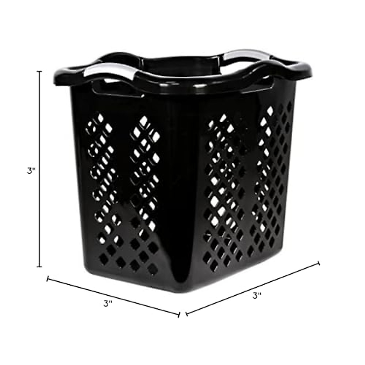 EGEN Home Logic 2 Bushel Lamper Plastic Laundry Basket with Silver Handles, Black