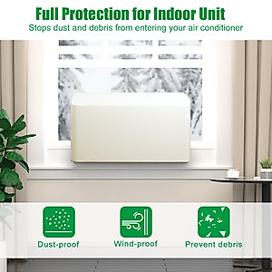 Forestchill Indoor Air Conditioner Cover for U-Shaped Window AC Unit, Wind Proof & Dust Proof Indoor AC Cover with Sealing Tape, for Inside U-Shape Window Air Conditioner