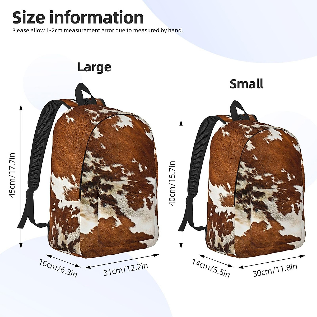 VGFJHNDF Red and white cowhide print Canvas Backpack,Canvas Backpack for Any Adventure