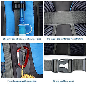 70L Large Camping Hiking Backpack , Lightweight Nylon Trekking Rucksack,For Men Women Outdoor Large Capacity Sports Mountaineering Backpack Climbing Travel Waterproof Daypack, Black