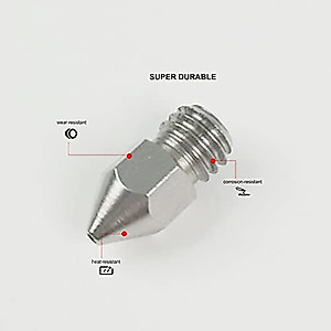 Uiter 30PCS 3D Printer Extruder Nozzles Hardened Steel, Brass High Temperature Pointed Wear Resistant Nozzle Compatible with CR-10, Ender 3/ V2 Ender3 pro, Prusa i3 (0.2 0.3 0.4 0.5 0.6 0.8 1.0 mm)