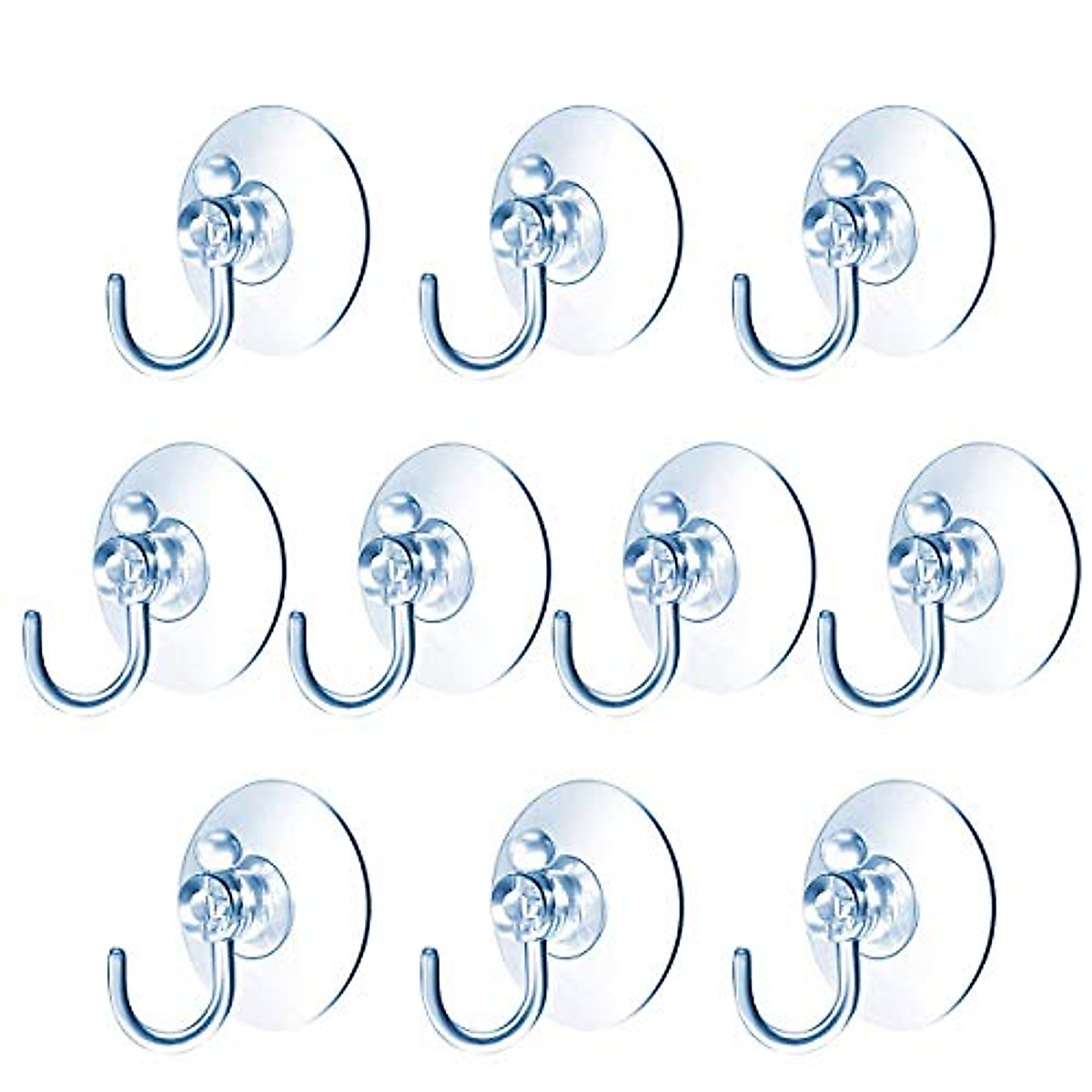 Suction Cup Hooks Clear Plastic Sucker Pads for Window Glass Shower Bathroom Kitchen Wall with 4 Styles 60 mm 50 mm 40 mm 30 mm Support Festivals Parties Events Theme Carnival Decorations (60 mm)