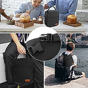 Femuar Lunch Box for Men Women Adults, Small Lunchbox for Work Picnic - Reusable Lunch bag Portable Lunch tote, Black
