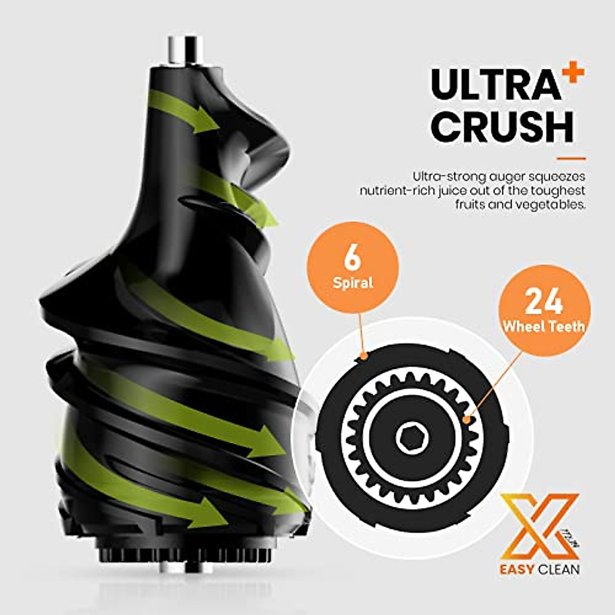 MIUI Slow Masticating Juicer Machines - Slow Juicer Cold Press with Big Wide Chute, Easy to Clean Suitable for Celery Fruit Vegetable, Mini Fully Automatic Slow Juciers Maker (White)