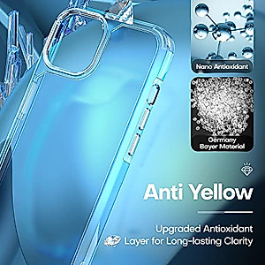 TAURI 5 in 1 Designed for iPhone 13 Case Crystal Clear, [Not-Yellowing] with 2X Tempered Glass Screen Protector + 2X Camera Lens Protector, [Military-Grade Drop Tested] Shockproof Slim Cover 6.1 inch