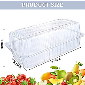 50 Pcs Plastic Loaf Container Transparent Cake Slice Containers Plastic Containers with Lids 9.06 x 4.92 x 3.15“ Clear Hinged Lid Cheesecake Container Disposable to Go Box for Restaurants Delivery Takeout
