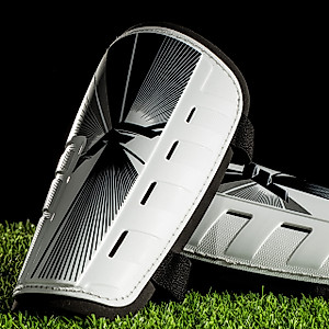 Franklin Sports Soccer Shin Guards for Youth + Adults - Superlight Shin Guards for Men, Women + Kids - (2) Shin Guard Set for Boys + Girls - Large