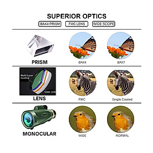 Monocular-Telescope 80x100 HD for Adults Larger Vision Monoculars High Powered Smartphone Monocular for Bird Watching Hunting Hiking Camping Wildlife