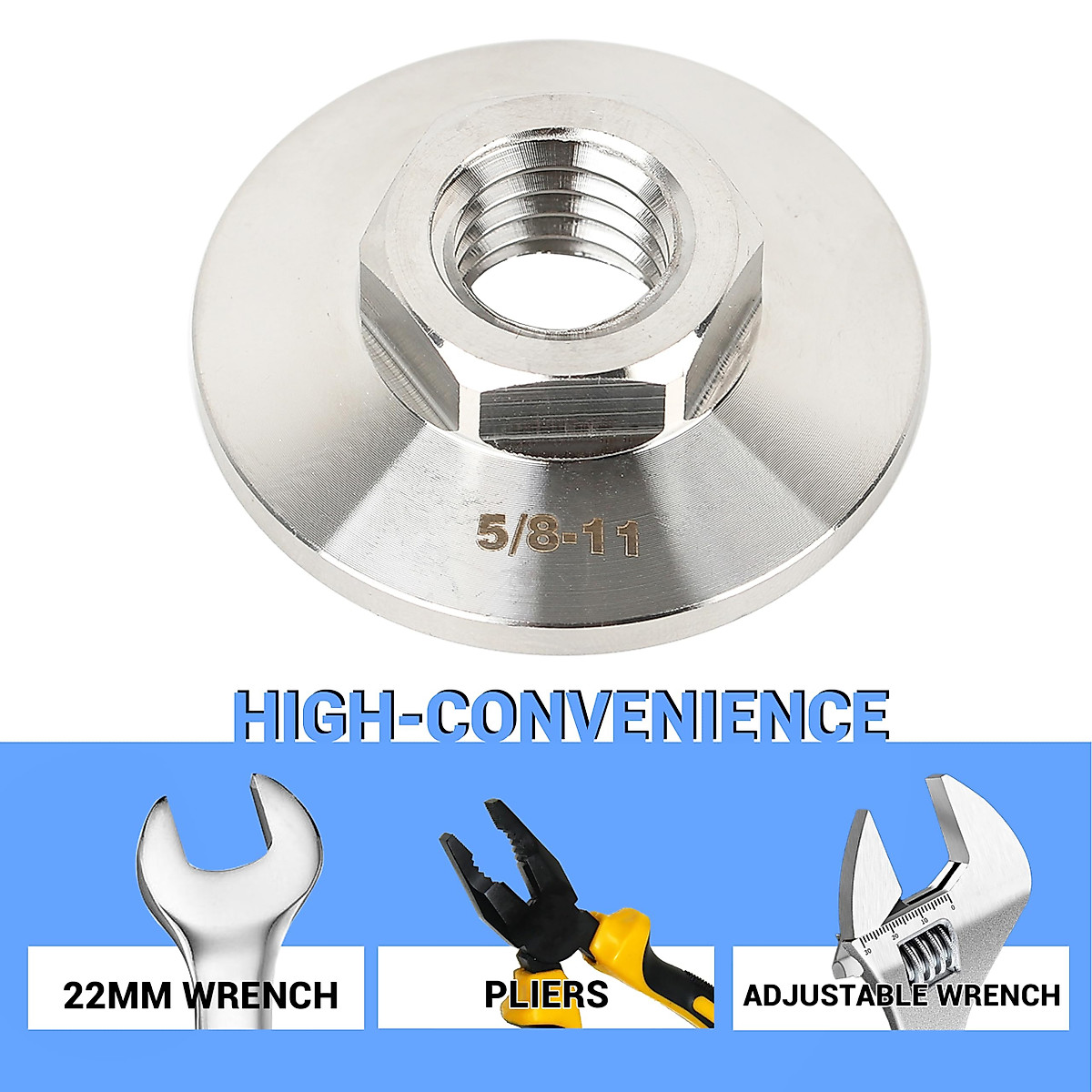 MayCados Adapter for XLOCK to 5/8"-11 Thread Apply to Angle Grinder Cutting Blade Diamond Core Drill Bit Adapter + 5/8-11 Flange Lock Nut