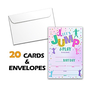 Grace Yonks Jump Birthday invitation, Jump Party invite, Jump Birthday, 20 Invitations and Envelopes, Birthday party Invitations, Birthday Party Supplies.(074)