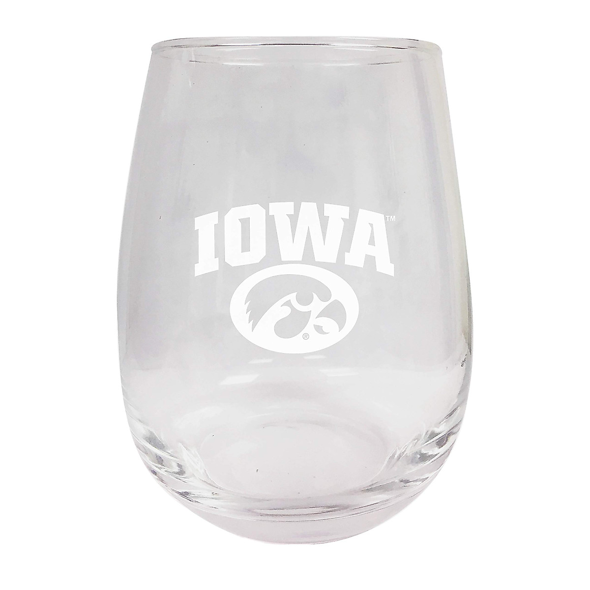 R and R Imports Iowa Hawkeyes Etched Stemless Glass 15 oz 2-Pack Officially Licensed Collegiate Product