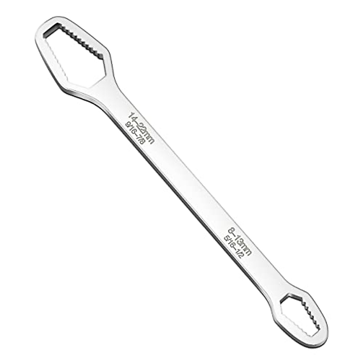 ZUZUAN Double End Multifunctional Universal Wrench,8mm-22mm Self-Tightening lazy Wrench Repair Tools, Chrome Vanadium Steel, Silver
