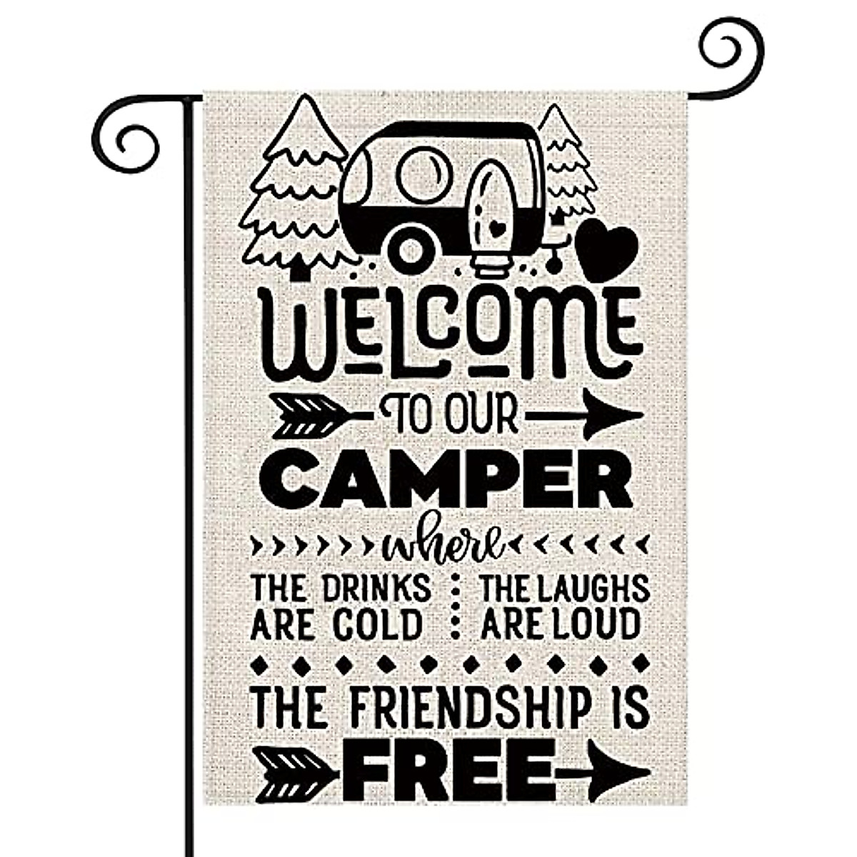 ZJXHPO Welcome To Our Camper Garden Flag Camping Gift Outdoor Yard House Banner Home Lawn Welcome (Welcome to camper)