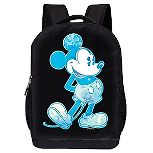 Disney Mickey Mouse Black Backpack for Kids and Adults - 17 Inch Air Mesh Padded Knapsack for School and Travel (Blue)