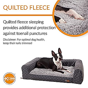 K&H PET PRODUCTS Air Sofa Inflatable Dog Bed, Lightweight Air Mattress Pet Bed, Indoor/Outdoor Bed for Seniors, Camping, Travel and More, Gray/Geo Flower Small 18 X 24 Inches