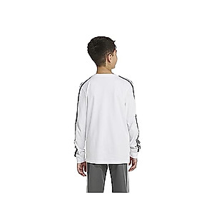 adidas Boys' Long Sleeve Cotton Small Logo T-Shirt, White