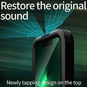 comosso for iPhone 14 Pro Case Waterproof, Built-in Screen Protector Full-Body Rugged Sealed Cover Shockproof Dustproof Waterproof Case for iPhone 14 Pro 6.1 inch (Black+Clear)