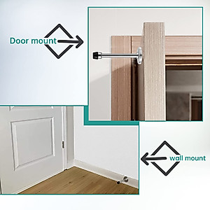 Long Door Stop, 5 Inch Wall Mount Door Stopper, Stainless Steel Brushed Satin Nickel Modern Door Stops Heavy Duty Doorstop Door Holder for Wall Protector, Silver