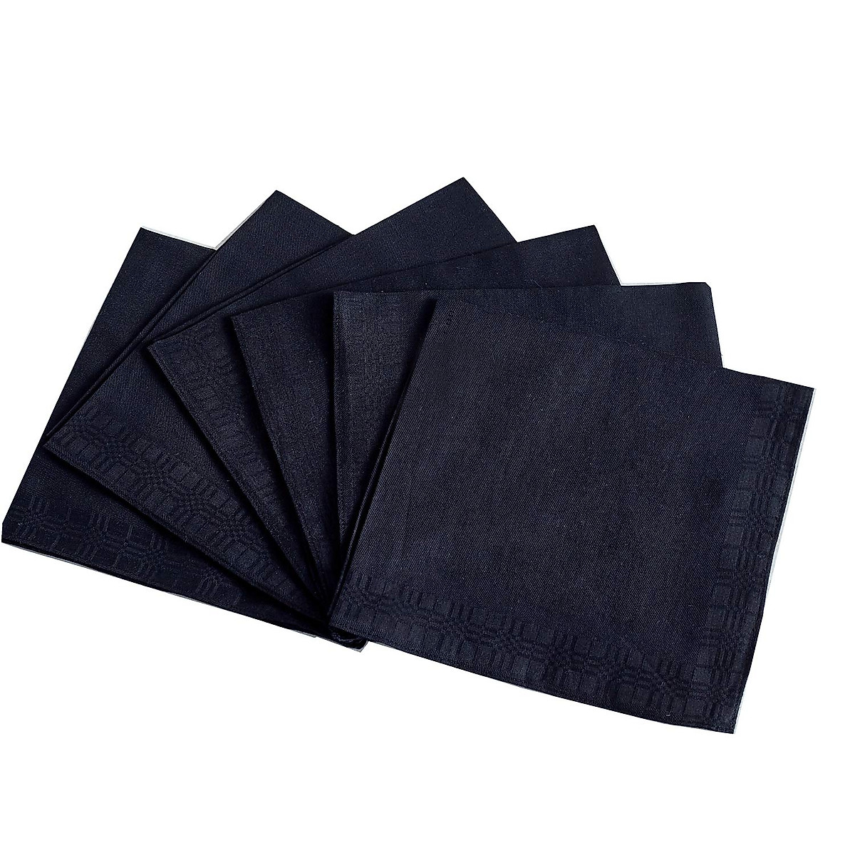 RDS HANKYTEX Men's Handkerchiefs,100% Soft Cotton,Black Hankie,Pack of 6