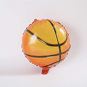 BinaryABC Basketball Mylar Foil Balloons,Sports Theme Party Supplies,10Pcs(18 Inch) (Basketball-1)