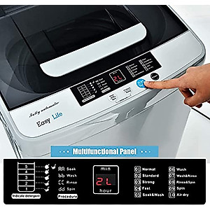 FUTADA Full Automatic Washing Machine, 2 in 1 Portable Laundry Washer, 8.8 Lbs Washer & Dryer Combo w/Built-in Barrel Light, LED Display, Energy Saving Top Load Washer for Camping, Apartment, Dorm