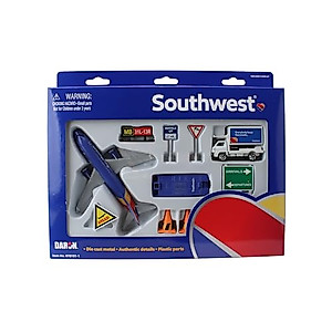 Daron Southwest Airlines Airport Playset with Die-Cast Metal Model Airplane with Plastic Parts, Cars and Transportation Toys for Kids Ages 3+