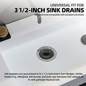 (2 Pack) Exact Replacement for InSinkErator STP-PL/STPPL Black Rubber Sink Stopper for Garbage Disposal – Compatible with Standard 3-1/2" Drains from Kohler, Waste King, Whirlpool, and More