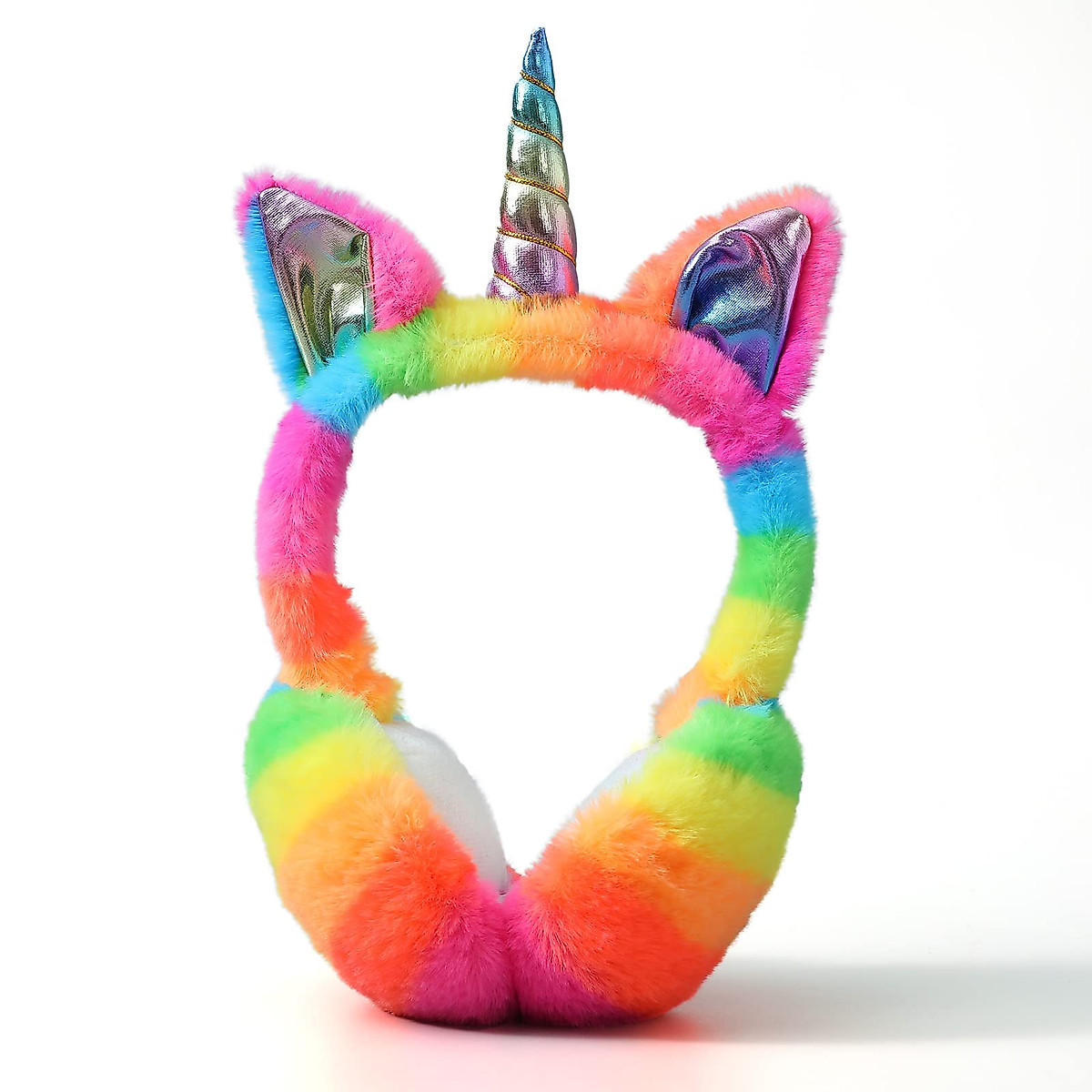 LUCKYBUNNY Women Kids Girls Cute Unicorn Earmuffs, Winter Warm Foldable Windproof Ear Warmer Earmuff for Indoor and Outdoor