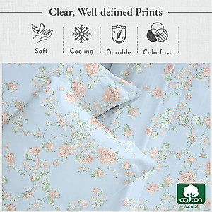 California Design Den Full Size Bed Sheets Set - 400 Thread Count Sateen, Natural 100% Cotton Sheets for Full Size Bed, Deep Pocket Cooling and Durable Bedding Set - Antique Rose