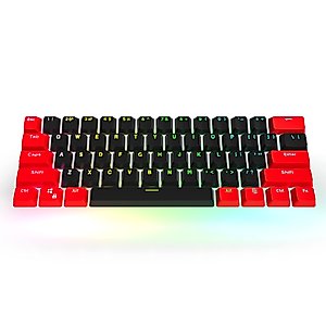 Fogruaden PBT Keycaps Red and Black Keycaps 60 Percent, OEM Profile Custom keycaps Set, Suitable for Cherry MX Switch Mechanical Keyboard