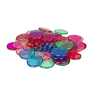 hand2mind Plastic Transparent Magnetic Bingo Chips, Math Counters, Magnetic Counters, Counting Manipulatives, Math Manipulatives, Counting Chips, Game Tokens, Counters for Kids Math (Set of 50)