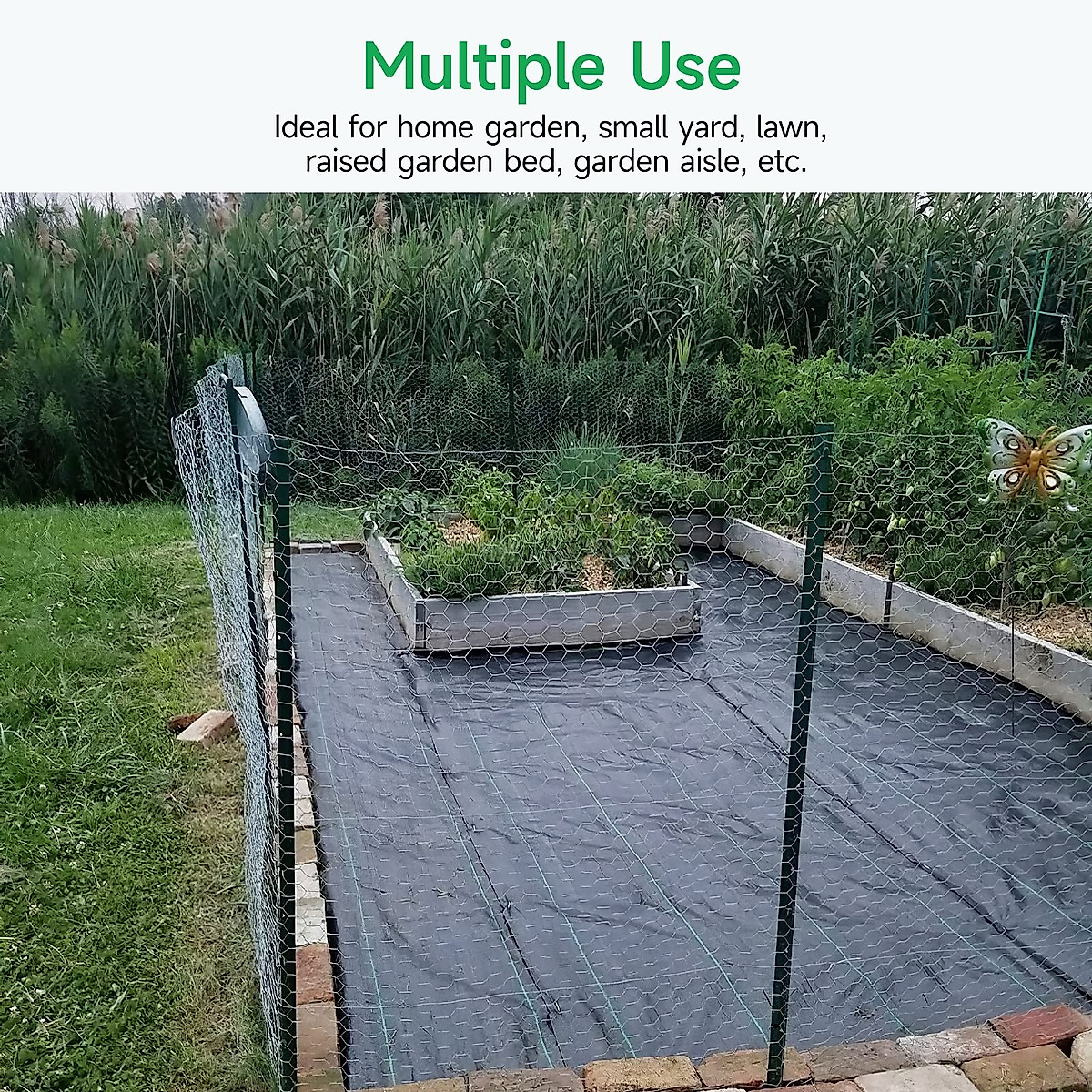 GreatBuddy 3x50ft Weed Barrier Landscape Fabric Heavy-Duty, 3.2oz High-Density Woven Landscape Fabric for Garden, Yard, Garden Bed, Pathway Weed Control, Easy Setup