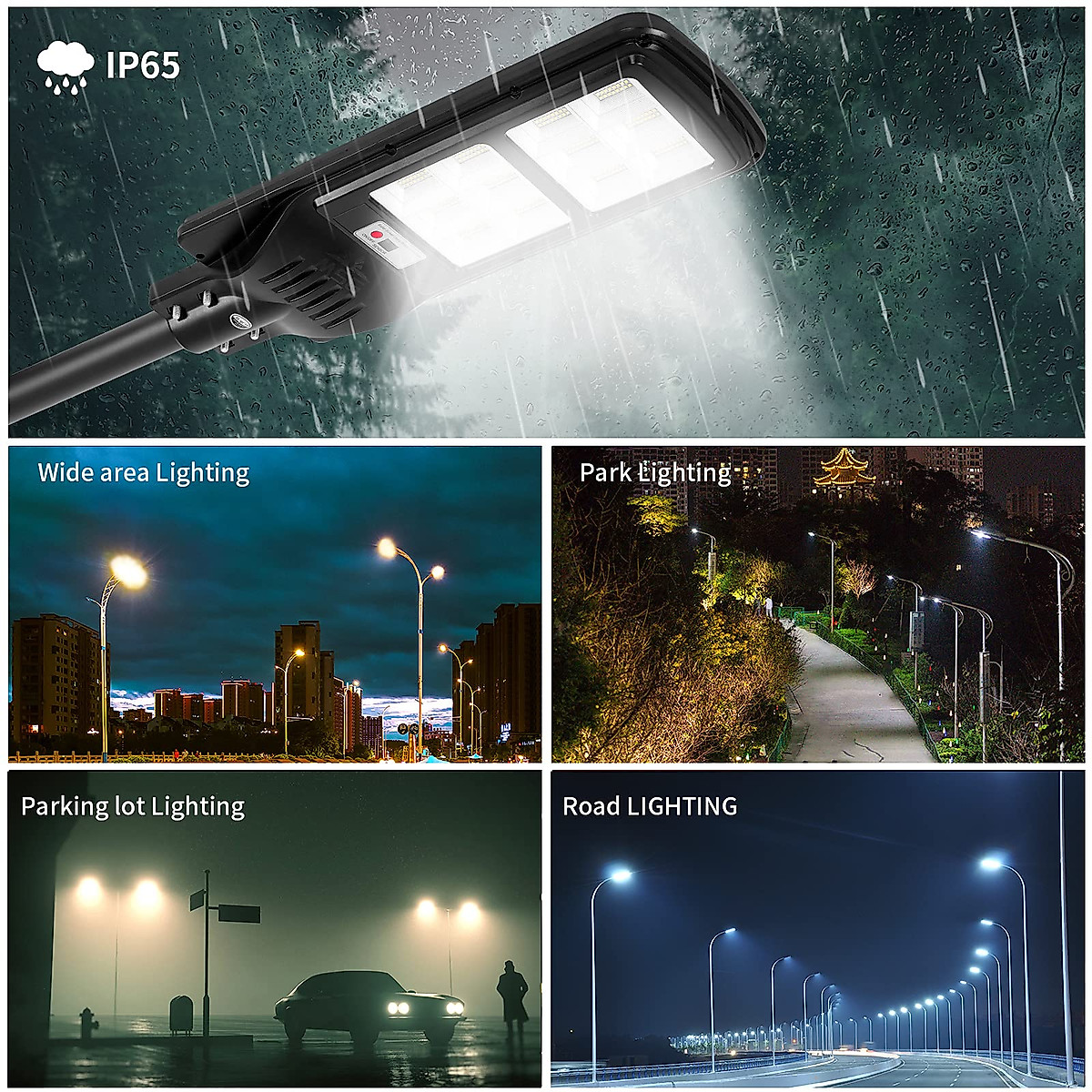 Bestsen 200W Solar Street Lights Outdoor Lamp, 288 LED 10000 Lumen, Light Control, IP65 Waterproof Dusk to Dawn Security Led Flood Light for Yard, Garden, Street, Basketball Court(2 Pack)
