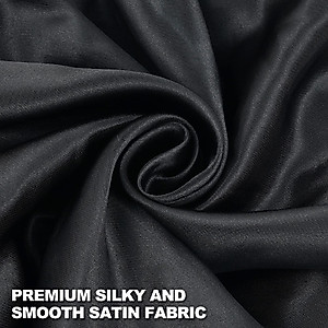 CHORHA Satin Sleep Cap,Double-Sided Adjustable Sleep Bonnet,Bonnet Cap for Sleep (Black)