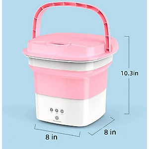 Portable Washing Machine - Foldable Mini Small Portable Washing Machine with Drain Basket for Apartment, Laundry, Camping, RV, Travel, Lingerie, Personal, Baby Clothes, Towels (blue)
