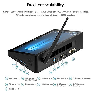 Tablet Computer, PiPo X10s All-in-One Mini PC 10.1 inch 6GB+64GB Windows 10 IntelCeleron J4105 Quad Core Tablet PC, Support WiFi BT TF Card RJ45
