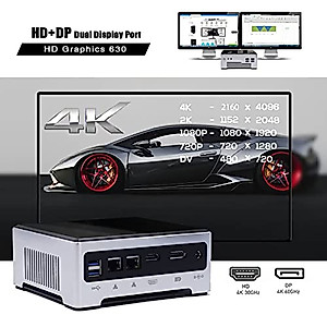 WEIDIAN Mini Desktop PC Quad Core i7 7820HK Windows 10 Mini Computer 16GB DDR4 512GB SSD Double Display 4K 60Hz Gigabit Ethernet HD DP M.2 Wi-Fi&BT4.2 Micro Desktop Small Computer