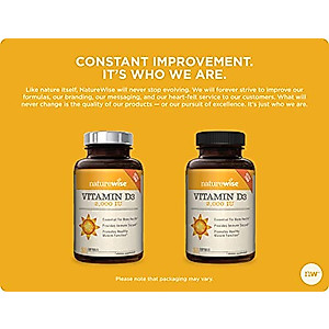 NatureWise Vitamin D3 2000iu (50 mcg) Healthy Muscle Function, and Immune Support, Non-GMO, Gluten Free in Cold-Pressed Olive Oil, Packaging Vary ( Mini Softgel), 360 Count(Pack of 1)