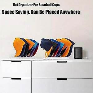generic Hat Stand for Baseball Caps 2 Pack - Acrylic Hat Holder Display and Organizer- No-Install Holder for 14 Baseball Caps - Ideal for Closet, Dresser, or Shelf, ‎Clear