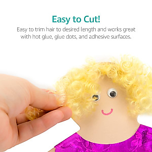 Hygloss 4-Ounces Black Fake Curly Hair - Great for Doll Making Supplies, Dolls Hair and All Types of Arts and Crafts - Easy to Apply