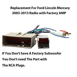 RED WOLF Radio Stereo Wiring Harness with 12 Volt to 5 Volt Step Down Adapter Switcher Harness Replacement for Older Ford, Lincoln, Mercury