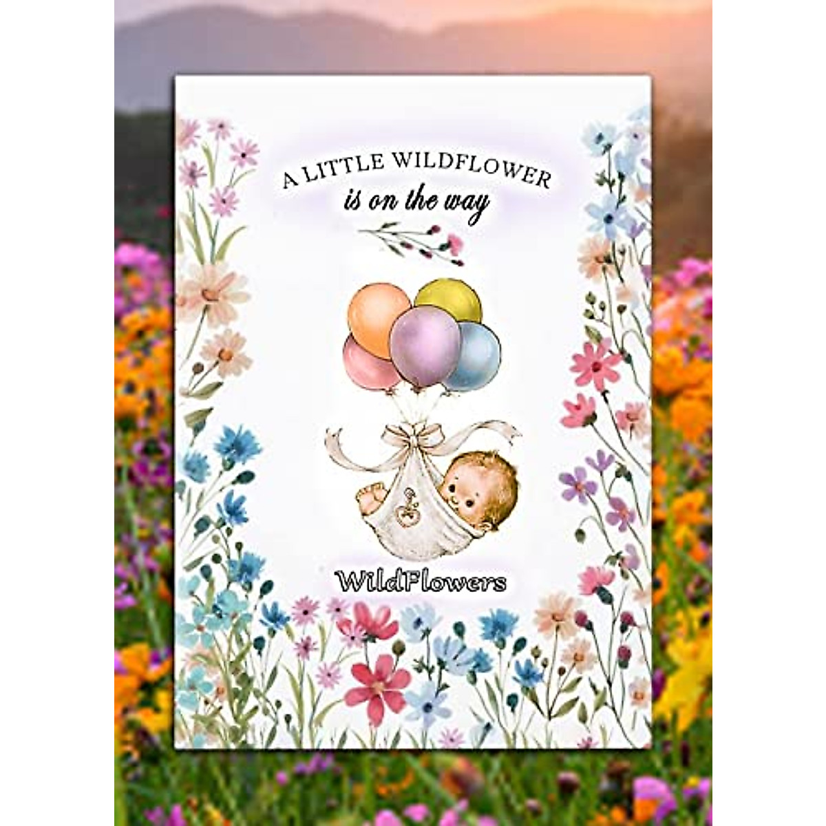Pack of 20 Pre-Filled Bouquet Seed Mix Packet Girl Boy Baby Shower Party Favors Baby Announcements for Guests "A Little Wildflower" Is On The Way Thank You Celebration of Life Plant Seeds Year-Round