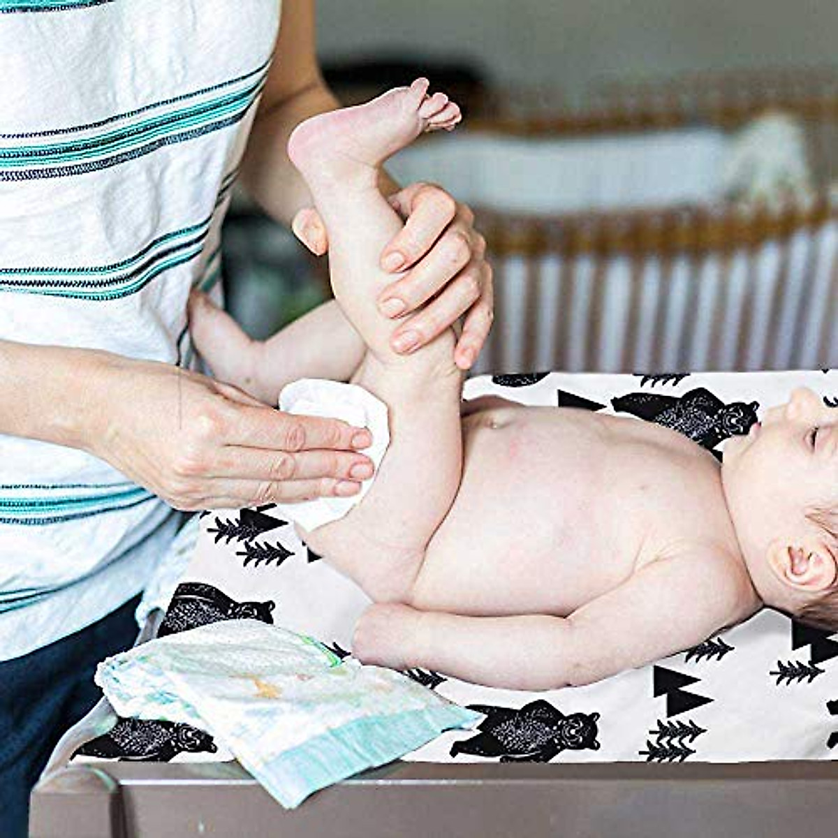 Changing Pad Cover Girl or Boy Bear Baby Changing Table Cover Baby Gift Changing Mat Baby Nursery (Bear)