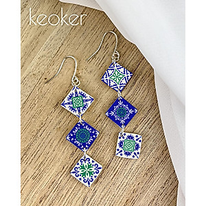 KEOKER 3PCS Tile Silk Screen Stencils for Polymer Clay, Tile Pattern Polymer Clay Stencil