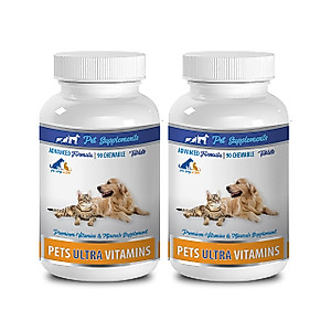 Vitamins for Dogs Joints - Pets Ultra Vitamins - for Dogs and Cats - Immune Health - Hair and Coat Benefits - Dog Calcium Supplements - 180 Treats (2 Bottles)