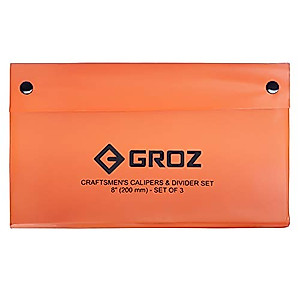 Groz 01493 8" Caliper Set, 2 piece, Inside and Outside with Spring Divider