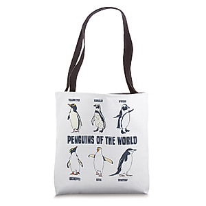Cute Penguins Of The World, Mens Womens Penguin Tote Bag