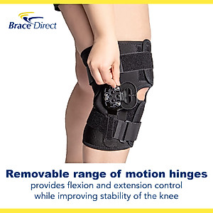 Brace Direct Plus Size Obesity External Deluxe Hinged Knee Brace for Knee Pain with Compression Knee Wrap for Overweight Men & Women Relief from Joint Pain from Meniscus Tears, Arthritis Pain