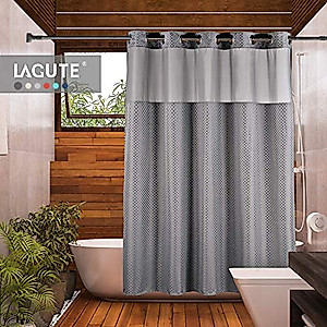Lagute SnapHook Shower Curtain & 2-Pack Shower Caddy Bundle