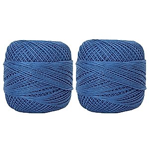 Blue Lace Cotton Yarn Crochet Lace Line for Knitting Scarf Bags Basket Sweater Accessory Yarn 100g